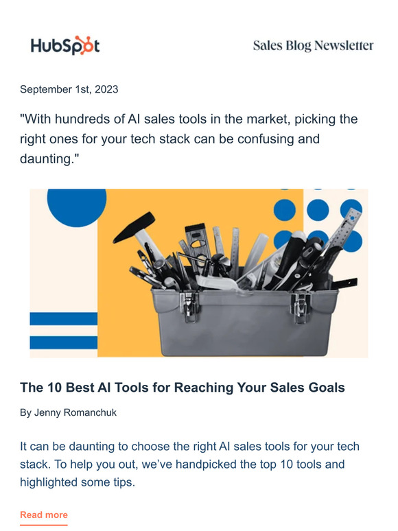 Hubspot The 10 Best Ai Tools For Reaching Your Sales Goals Milled