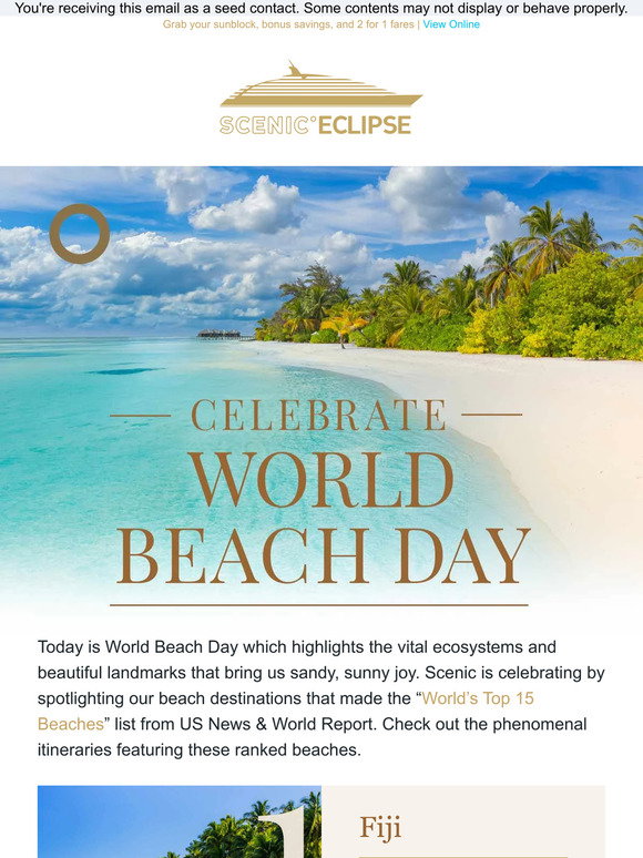 Scenic: Seed - Celebrate World Beach Day with our Labor Day Sale | Milled
