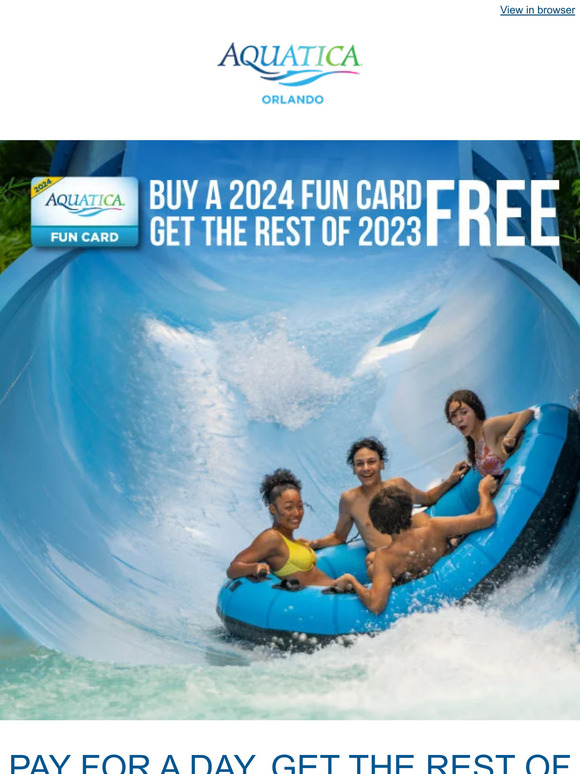 SeaWorld: Buy a 2024 Fun Card, Get Rest of 2023 FREE! | Milled