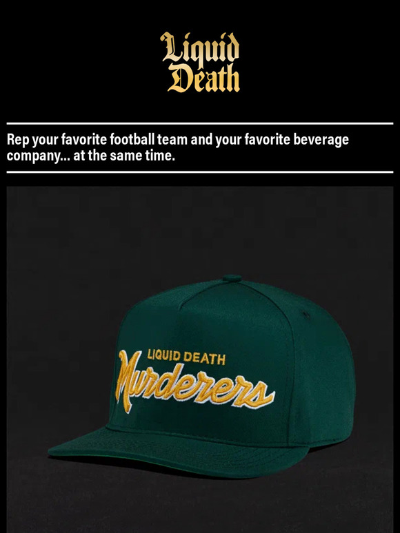 Liquid Death: Team Death Football Hats | Milled