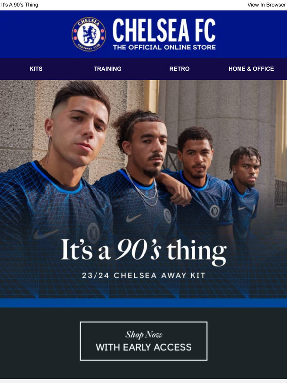 Chelsea Megastore: Early Access UNLOCKED: New 23/24 Away Kit | Milled