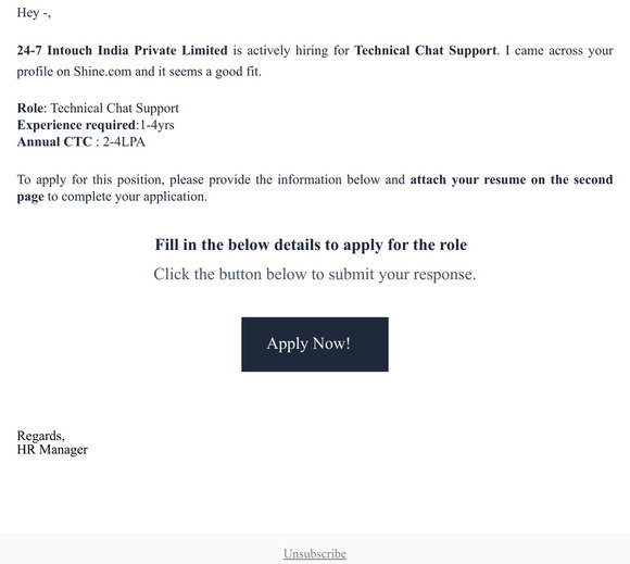 Shine: Profile Shortlisted at 24-7 Intouch India Private Limited for ...