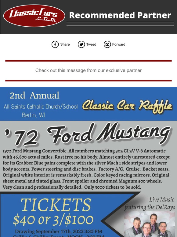 ClassicCars: All Saints 2nd Annual Classic Car Raffle | Milled