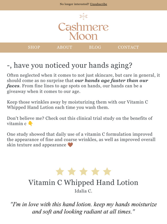 Cashmere Moon: —, have you noticed your hands aging? | Milled