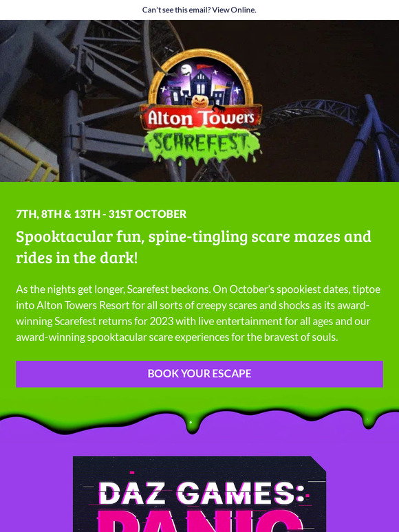 Alton Towers: 🎢😱 Scarefest: Discover Our New Scare Maze 🎮 | Milled