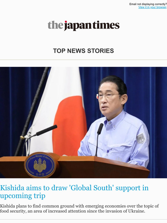 The Japan Times: Today's top news: Kishida aims to draw 'Global South ...