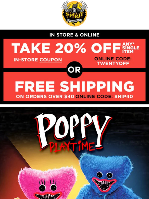 Spirit Halloween: 😱 NEW Poppy Playtime costumes! | Milled