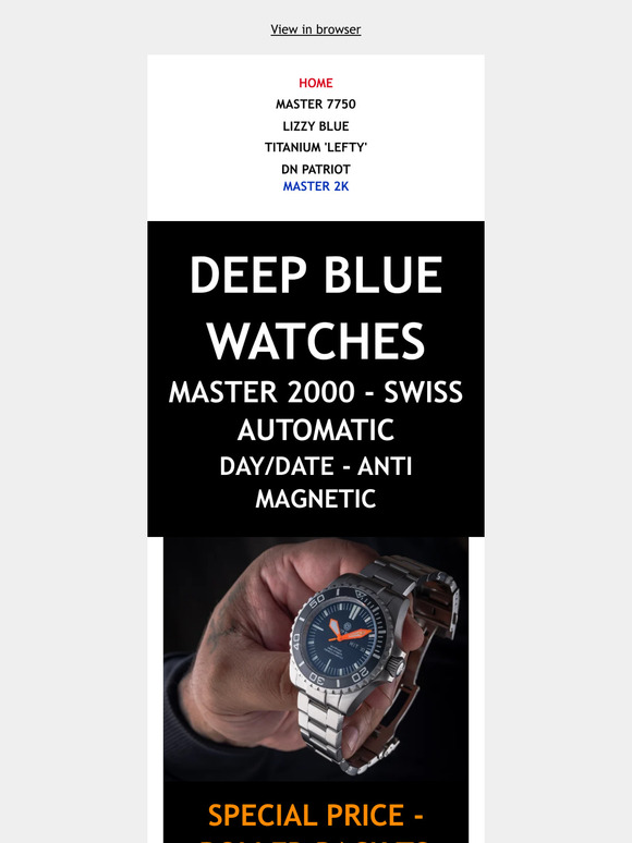 Deep Blue: Deep Blue Watches - Master 2000 New Release - Rollback ...