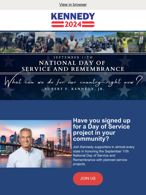 Robert F. Kennedy Jr.: September 11th National Day of Service and ...