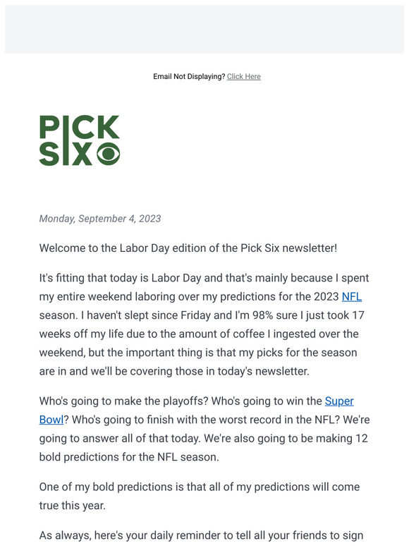 CBS Sports: Final record prediction for all 32 NFL teams, plus best ...