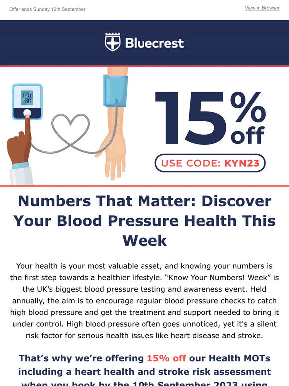 Bluecrest Wellness: Know Your Numbers and Save 15% on a Health MOT ...