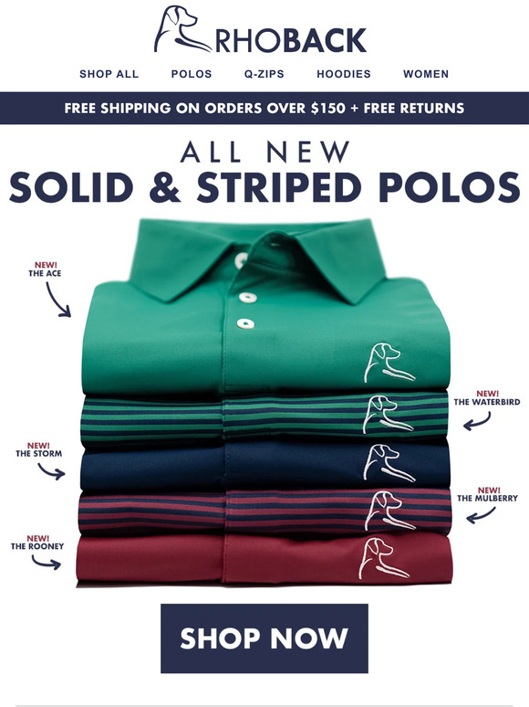 Rhoback: ALL NEW: Solid & Striped Polos | Milled