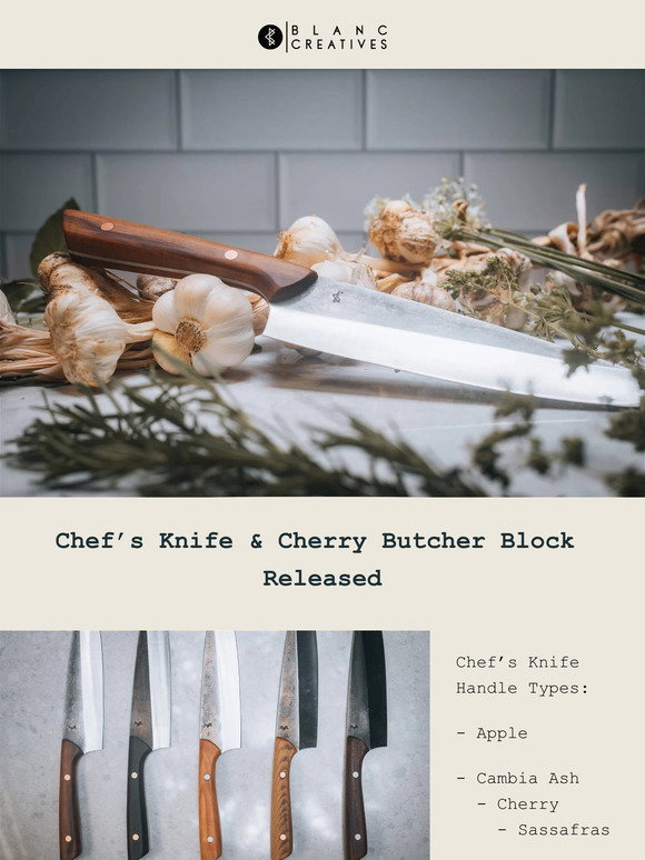 Blanc Creatives: Chef's Knife & Cherry Butcher Block Released | Milled