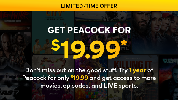 Peacock TV: 🚨 Final Chance: Get 1 Year of Peacock for $19.99 | Milled