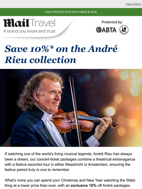 Daily Mail Experiences: Save 10% on the André Rieu collection | Milled