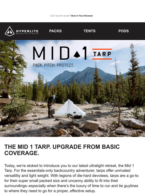 Hyperlite Mountain Gear: Introducing the Mid 1 Tarp! Pack, Pitch ...