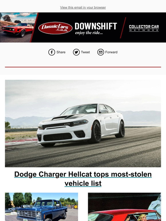 ClassicCars: Dodge Charger Hellcat tops most-stolen vehicle list | Milled