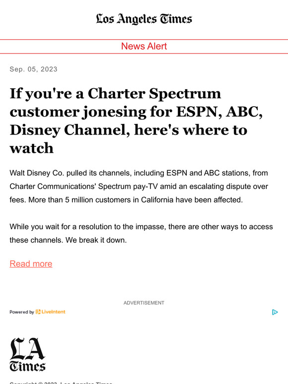 Los Angeles Times: If you’re a Charter Spectrum customer jonesing for ...