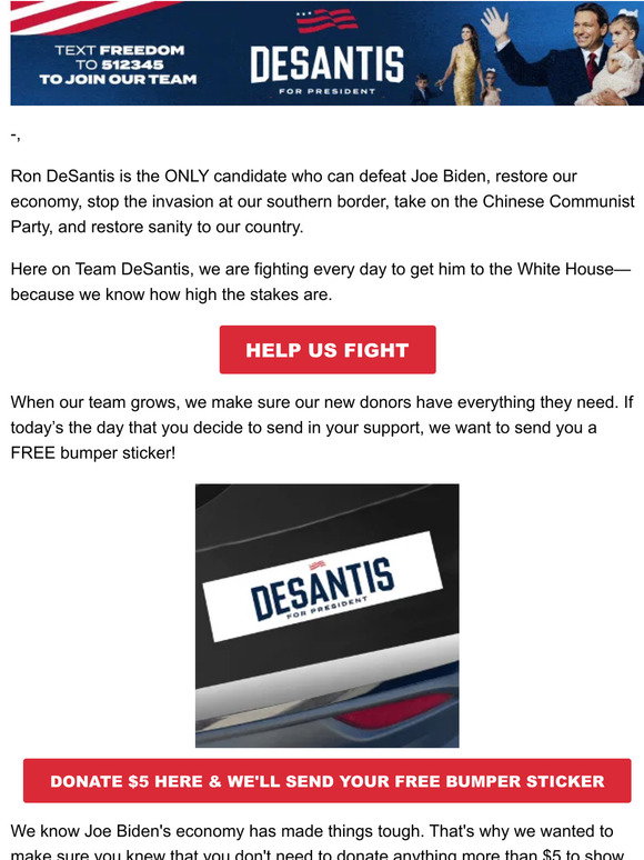 Ron DeSantis: We think your car needs this free sticker 🚙 | Milled
