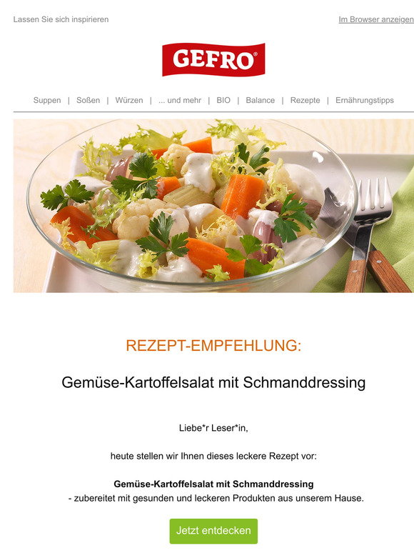 GEFRO: GEFROs Rezept-Empfehlung: Gemüse-Kartoffelsalat mit ...