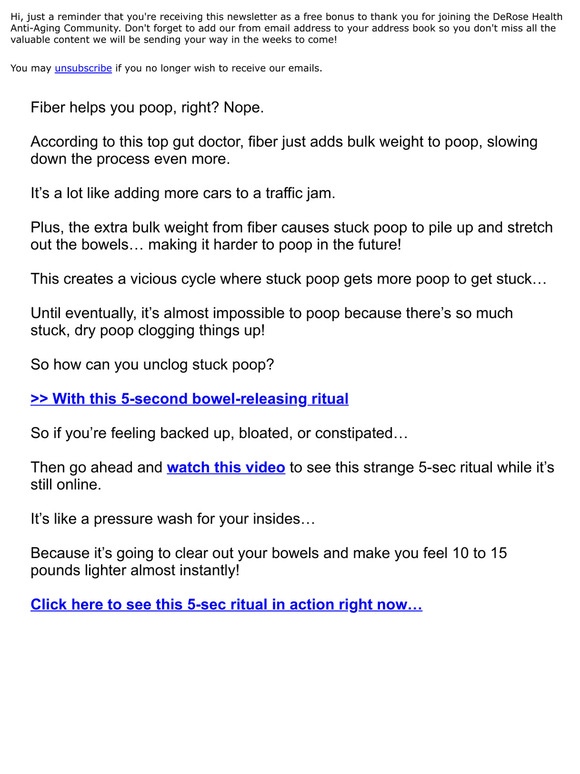 DeRose Health: Try THIS 5-second bowel-releasing ritual to poop on ...