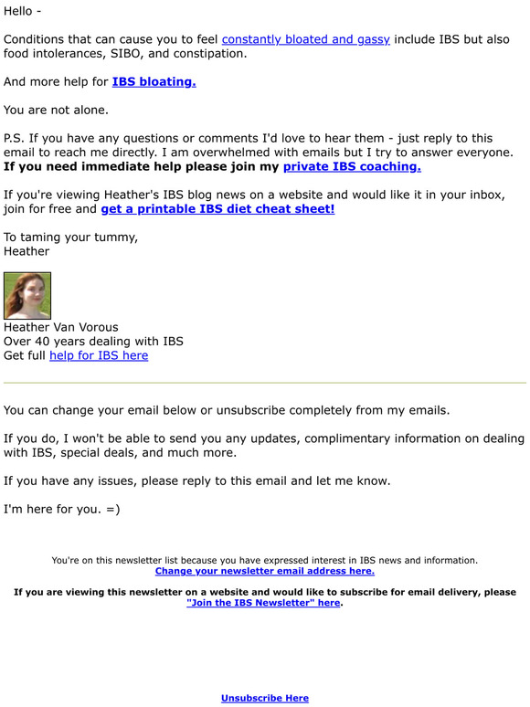 Heather''s Tummy Care: IBS news flash. Constant bloating and gas? | Milled