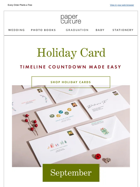 Paper Culture: The Stress-Free Holiday Card Timeline | Milled