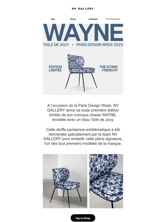 NV Gallery: EDITION LIMITÉE 🔵 WAYNE Toile de Jouy | Milled