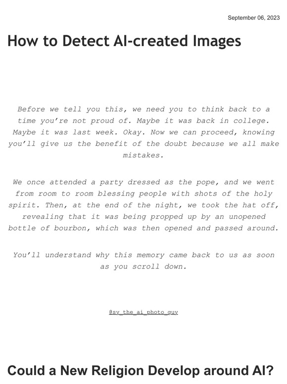 Shop Cool Material: How to Detect AI-created Images | Milled