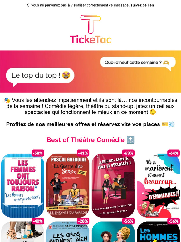 Ticketac: 📣 Spectacles : les plus réservés en ce moment ! | Milled
