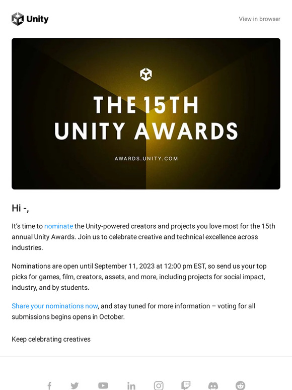 Unity Asset Store: Submit your nominations for the 15th Unity Awards ...