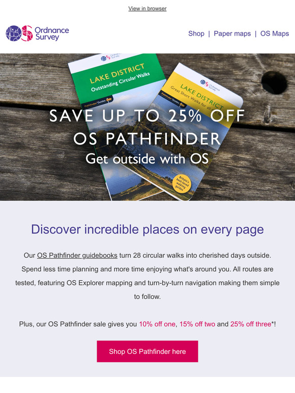 Ordnance Survey: OS Pathfinder guidebook sale is back! | Milled