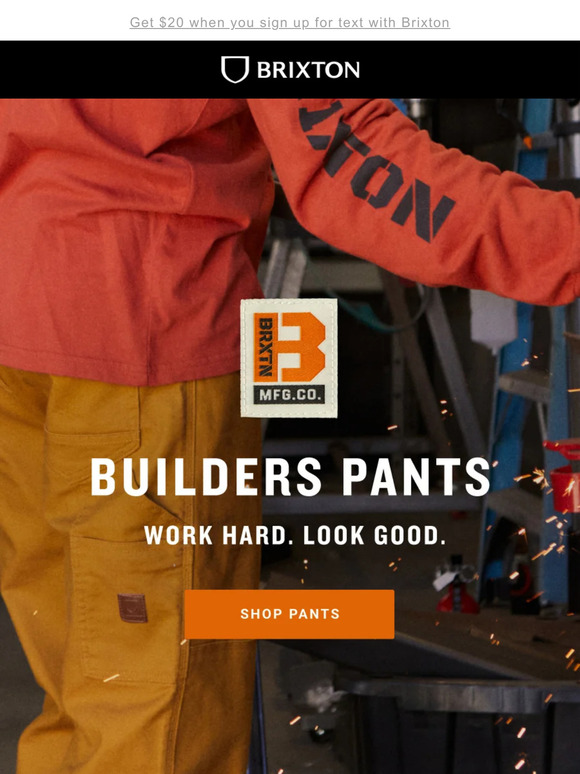 Brixton: New Product Spotlight: Brixton Builders Pants | Milled