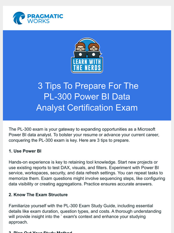 Pragmatic Works: 3 Tips To Prepare For The PL-300 Power BI Data Analyst ...