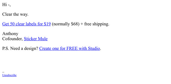 Sticker Mule: Clear labels | Milled