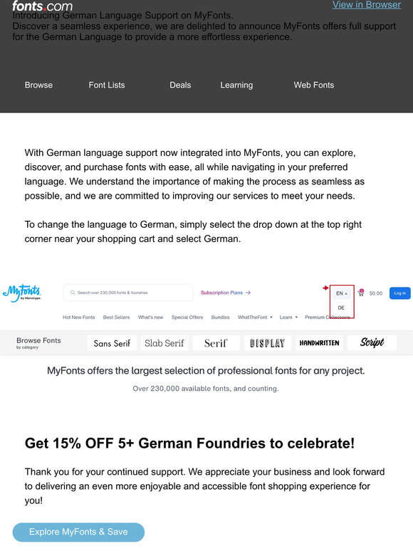 MyFonts: Exciting News: German Language Support Now Available on ...