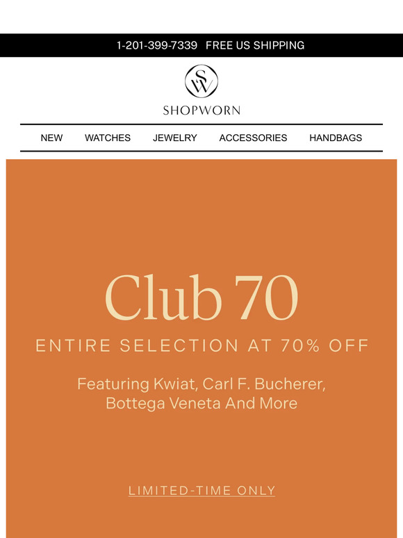 ShopWorn: Club 70 Is Back! Enjoy 70% Off The Entire Selection | Milled