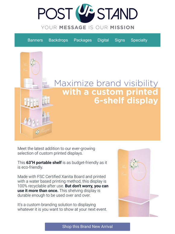 Post Up Stand: NEW! A Branded Solution for Showcasing Your Products ...