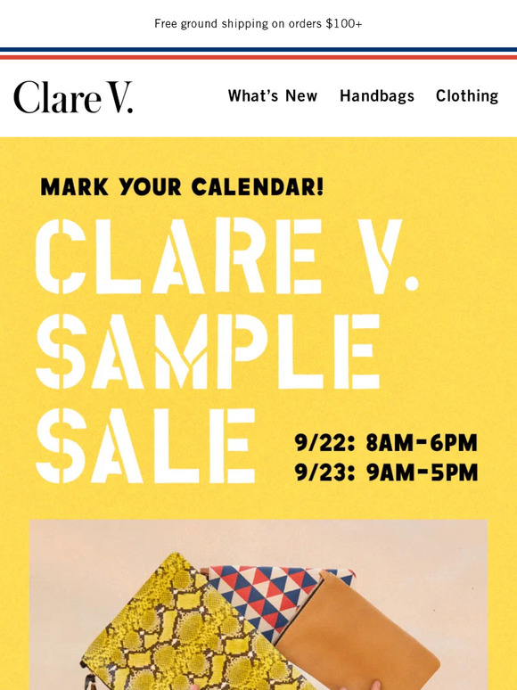 Clare V.: Our Sample Sale Is Almost Here | Milled