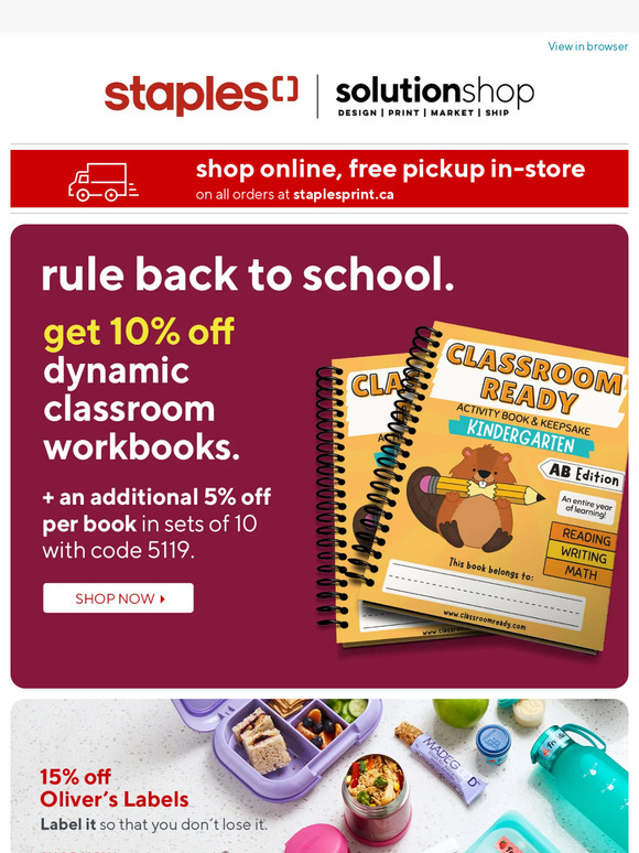 Staples: Save on classroom workbooks! | Milled