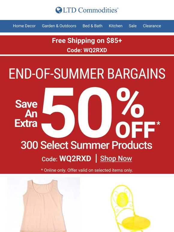 LTD Commodities LLC: End of Summer Sale! Save an EXTRA 50% | Milled