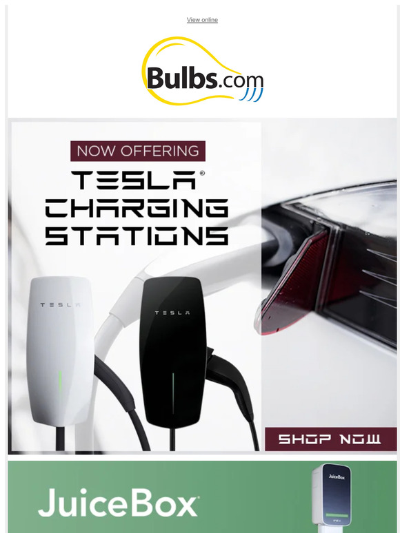 Bulbs.com: Tesla® EV Chargers Now Available | Milled