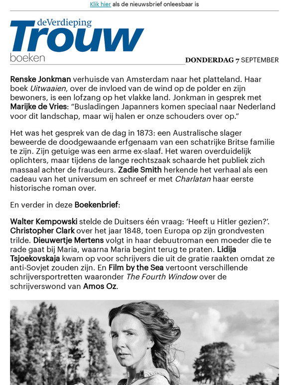 Trouw: Een cadeau voor Zadie Smith en uitwaaien met Renske Jonkman | Milled