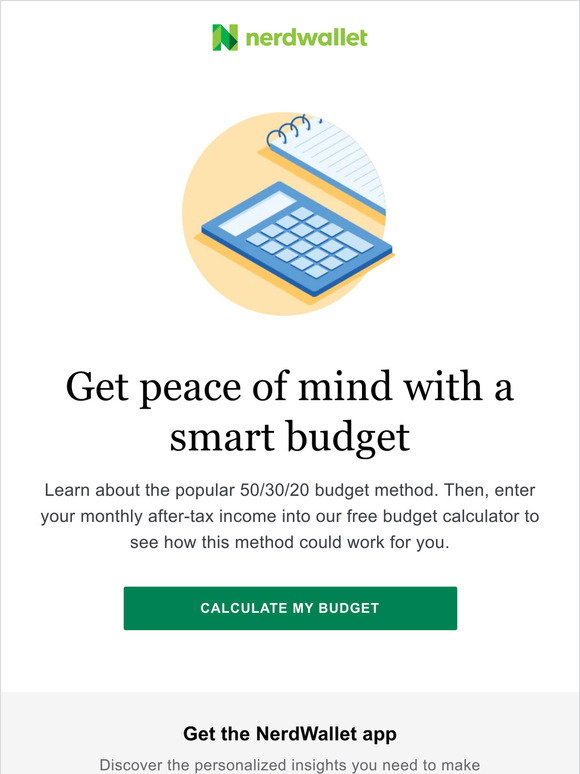 NerdWallet: The 50/30/20 budget: Calculate your budget | Milled