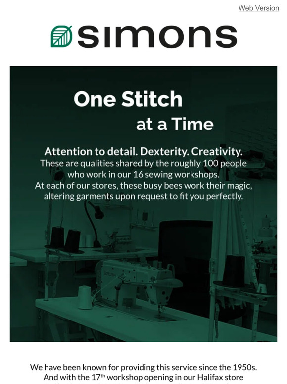 Simons: Our sewing studios: passion in every stitch | Milled