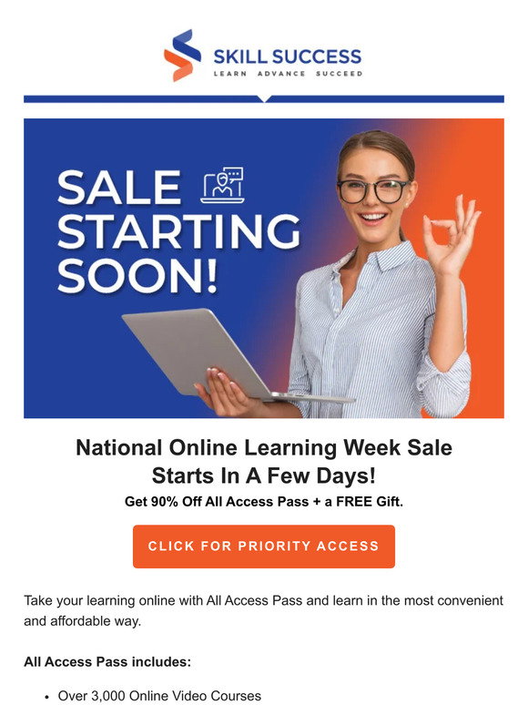Skill Success: National Online Learning Week Sale Opens Soon! | Milled