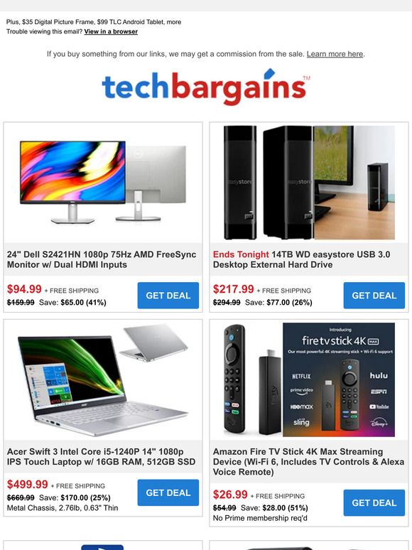 TechBargains: Acer Swift Intel i5 Metal Body Laptop $500 | 64% off Smart Bulb & Speaker | $27 ...