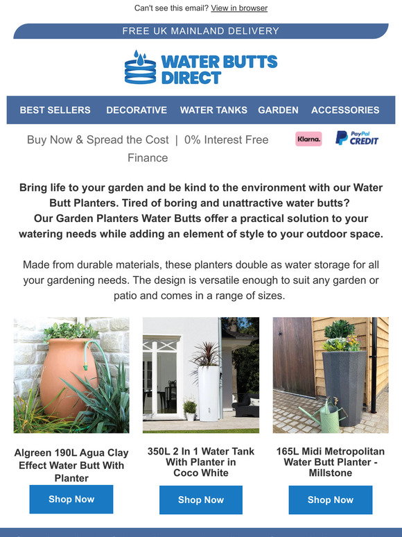 Water Butts Direct: Stylish Water Butts Planters for Your Garden 💧 | Milled