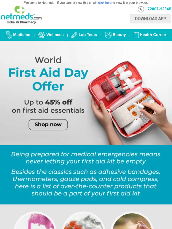 NetMeds: World First Aid Day: Essential OTC Products For Your First Aid ...