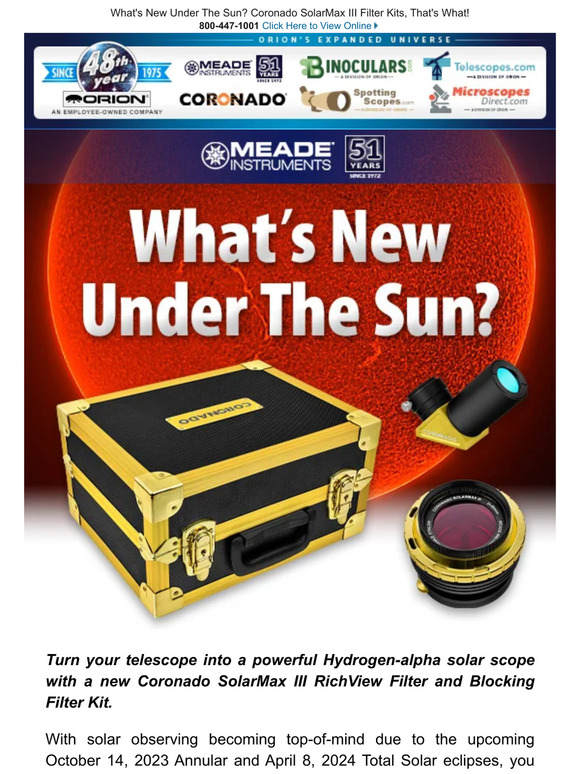 Orion Telescopes: Turn Your Telescope Into A Powerful Hydrogen-Alpha ...